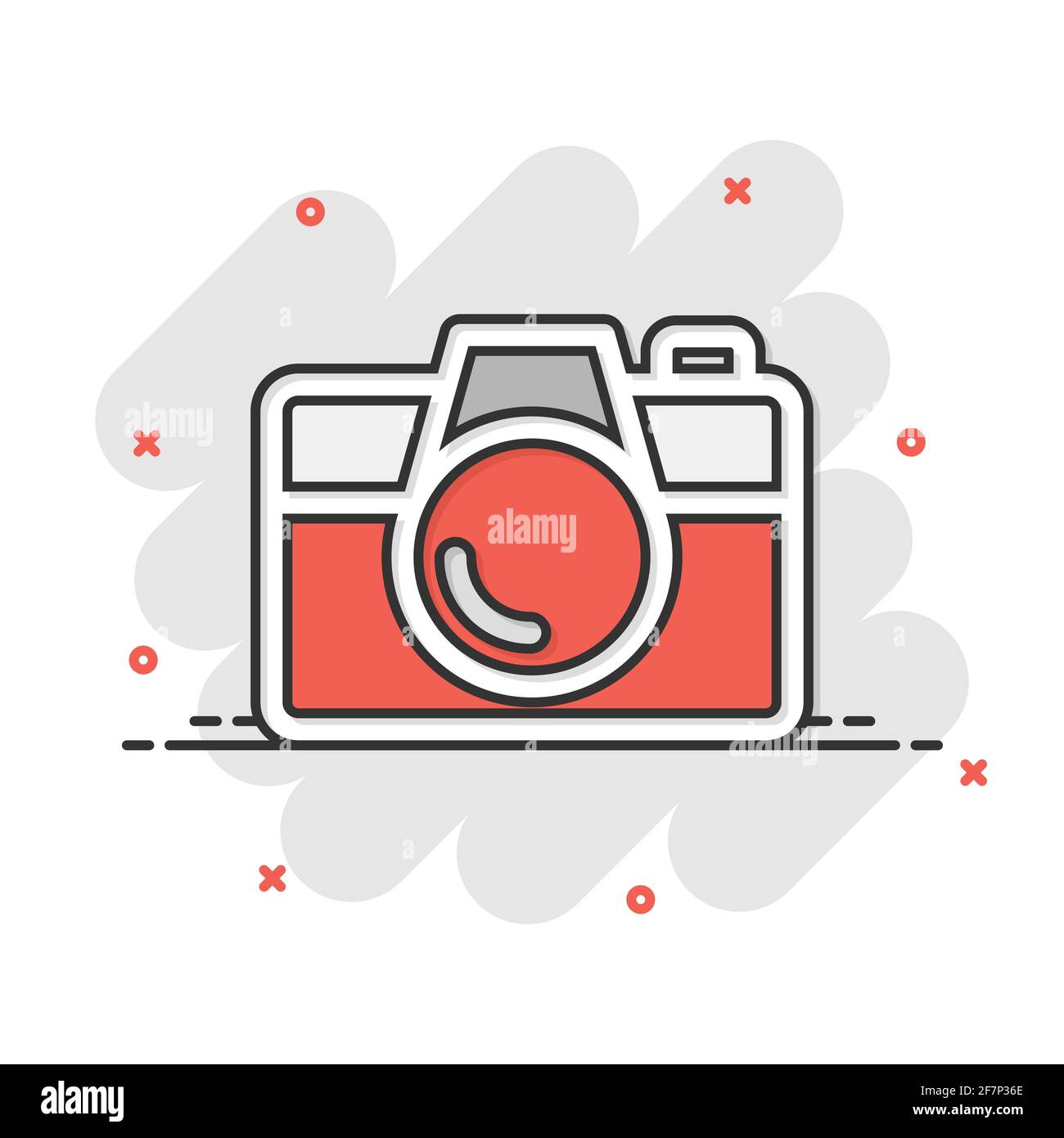 Camera device sign icon in comic style. Photography vector cartoon ...