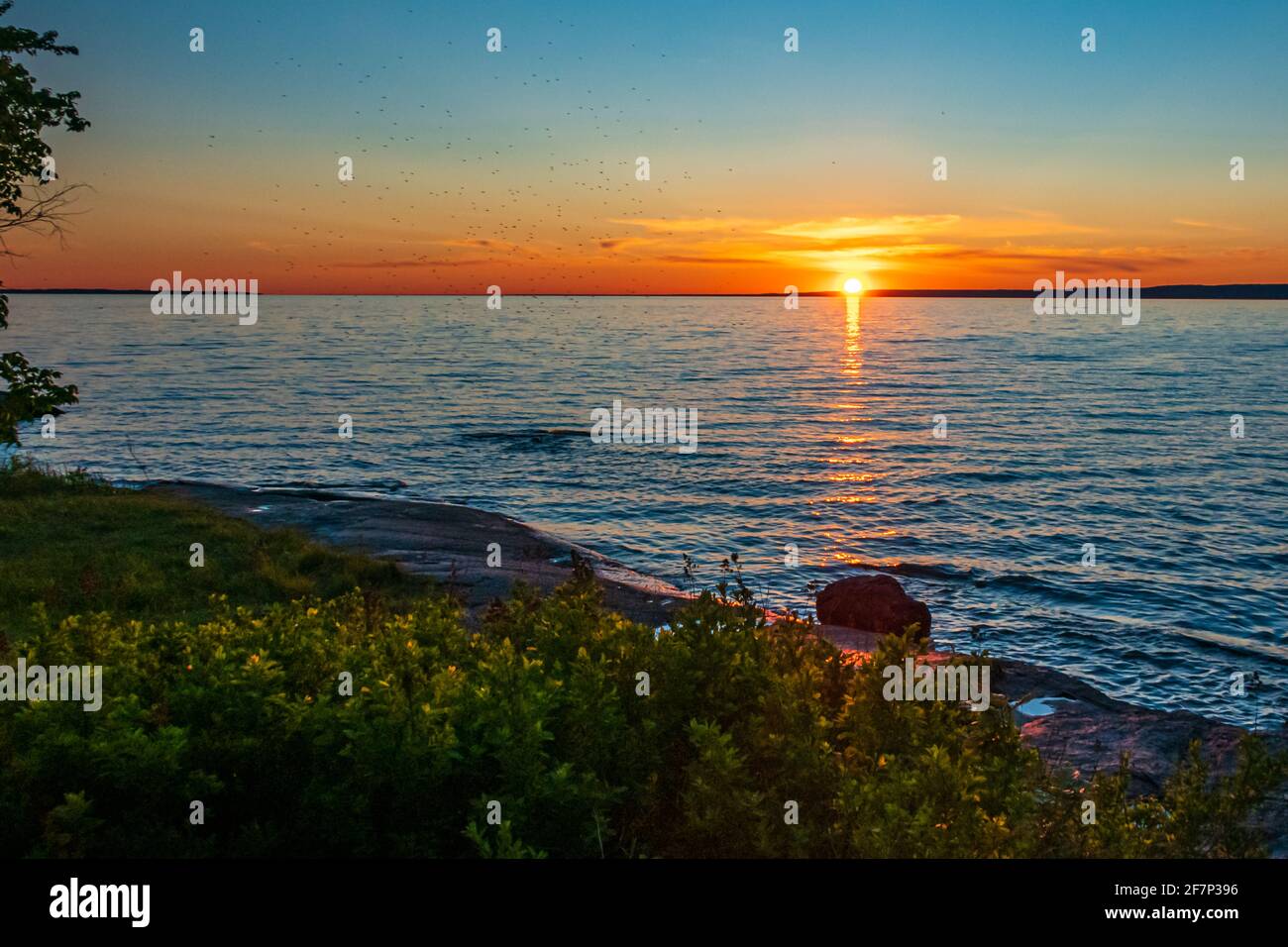 Sunset picture at Lake Superior Ontario Canada Stock Photo - Alamy
