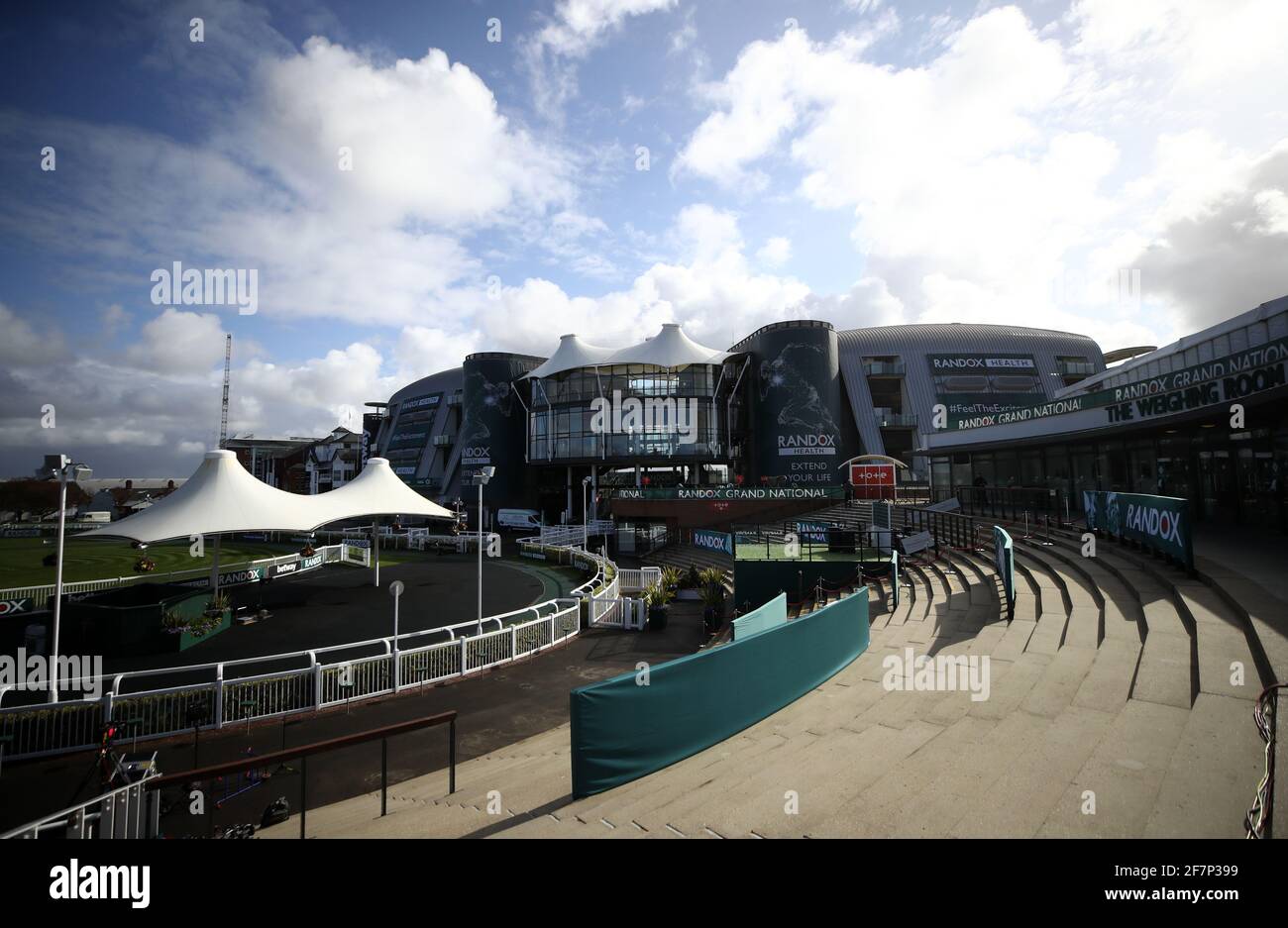 A general view of the parade ring during Ladies Day of the 2021 Randox ...