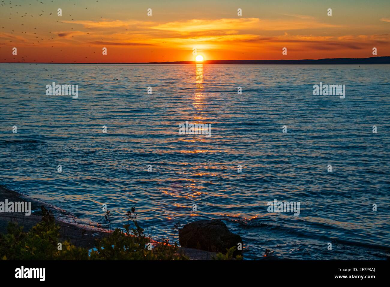 Sunset picture at Lake Superior Ontario Canada Stock Photo - Alamy