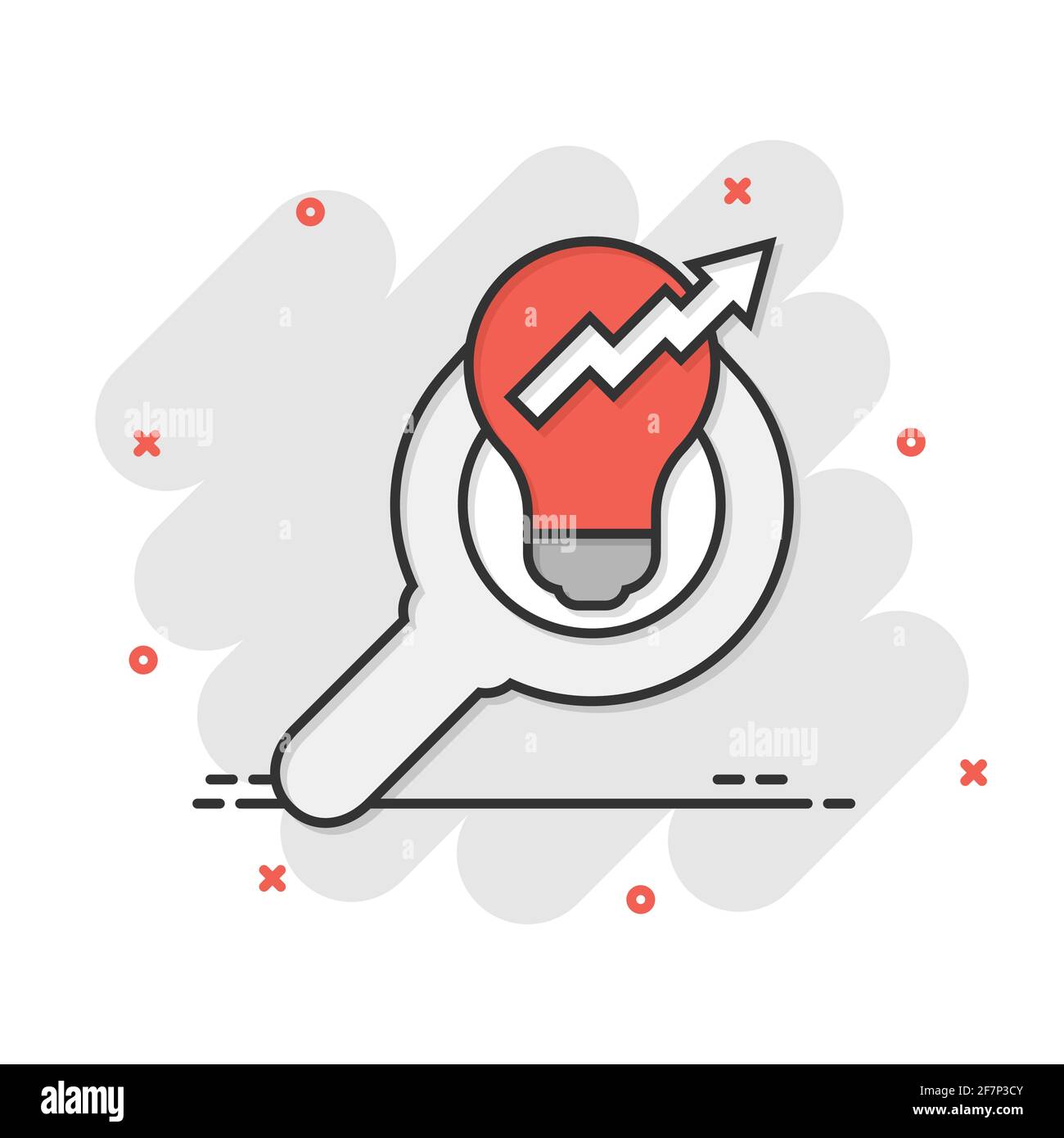 Insight icon in comic style. Bulb vector cartoon illustration on white ...