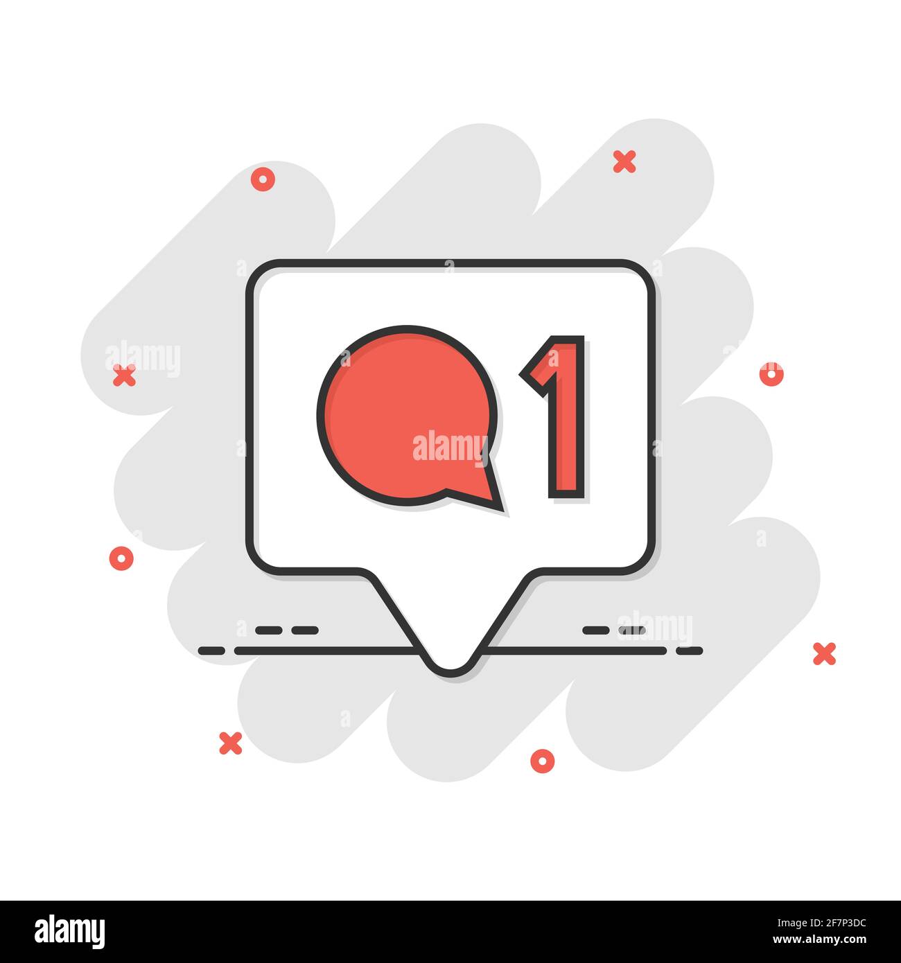 Social media notification sign icon in comic style. Like, comment ...