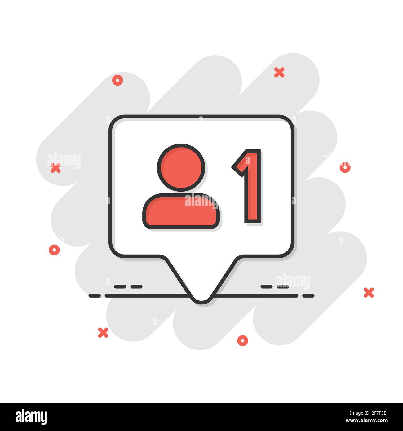 Social media notification sign icon in comic style. Like, comment ...