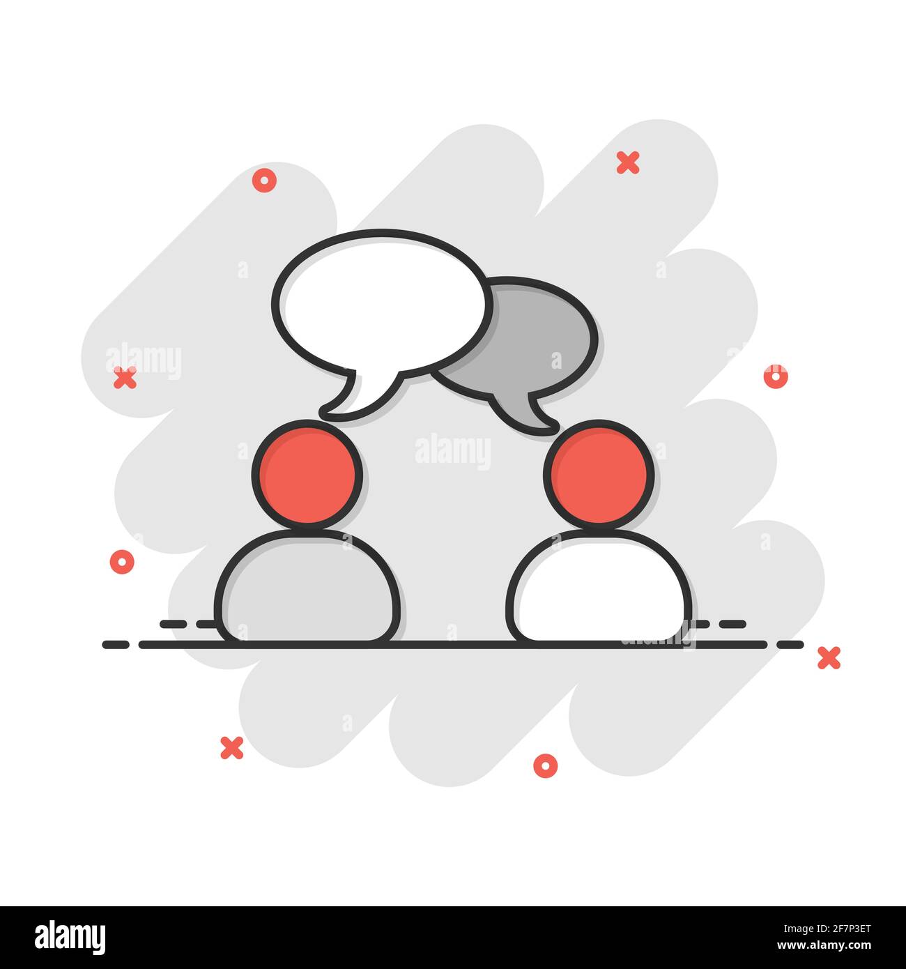 Speak chat sign icon in comic style. Bubble dialog vector cartoon ...