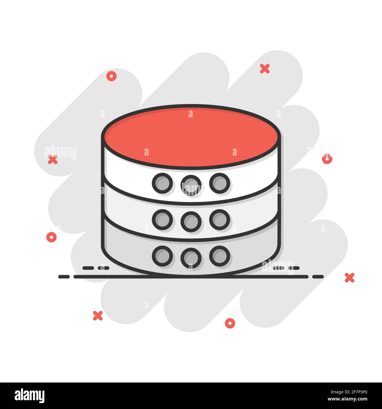 Data center icon in comic style. Server vector cartoon illustration on ...