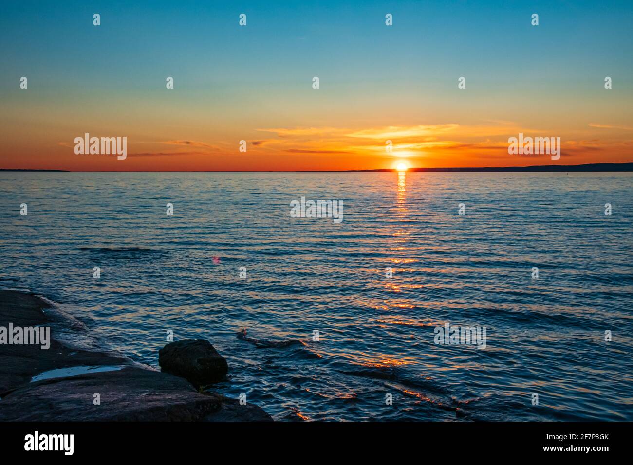 Sunset picture at Lake Superior Ontario Canada Stock Photo - Alamy