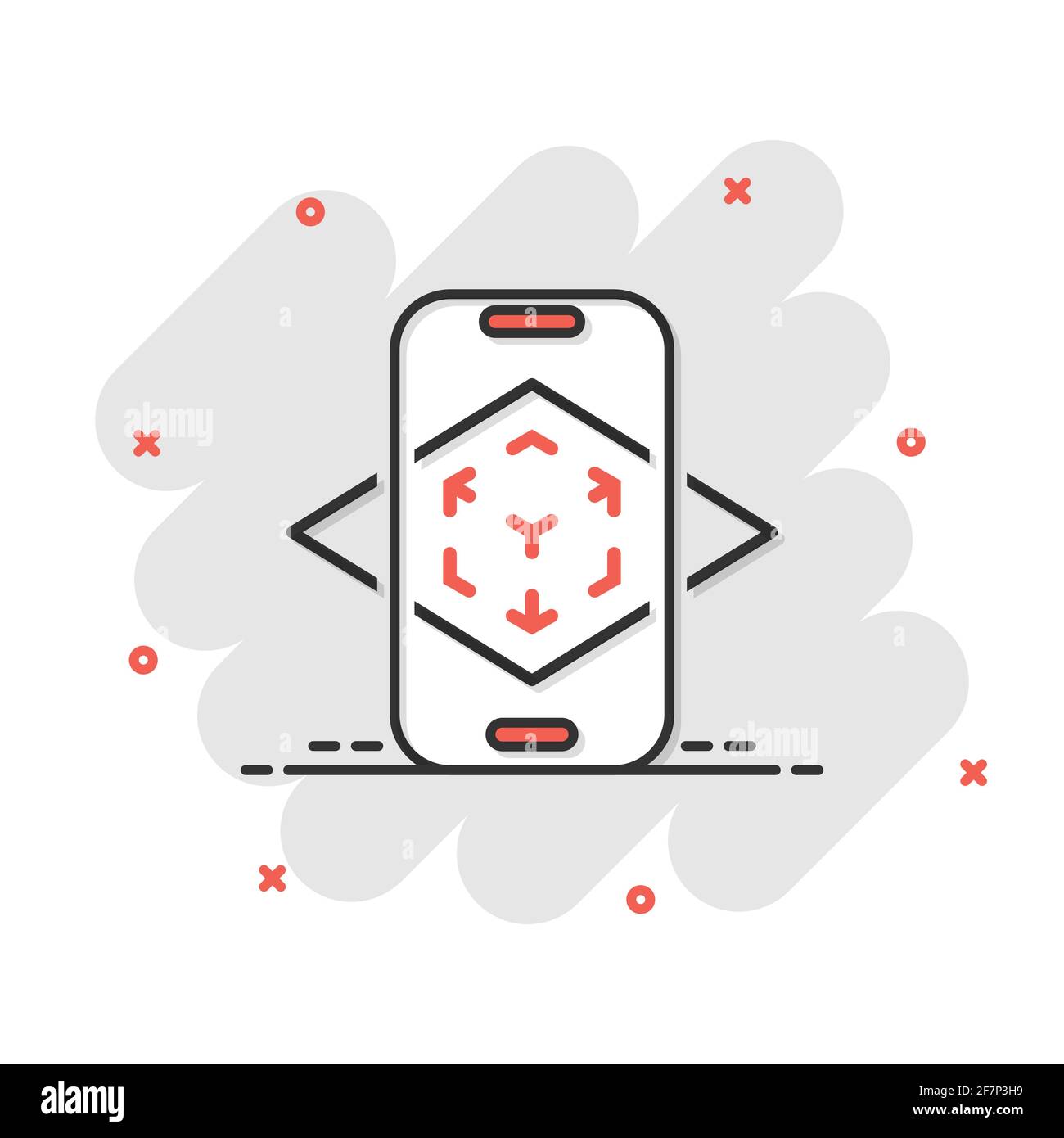 Augmented reality icon in comic style. Vr device vector cartoon ...