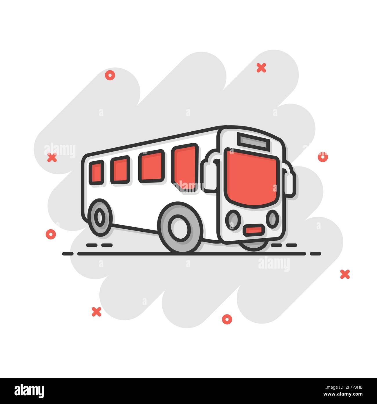 School bus icon in comic style. Autobus vector cartoon illustration on ...