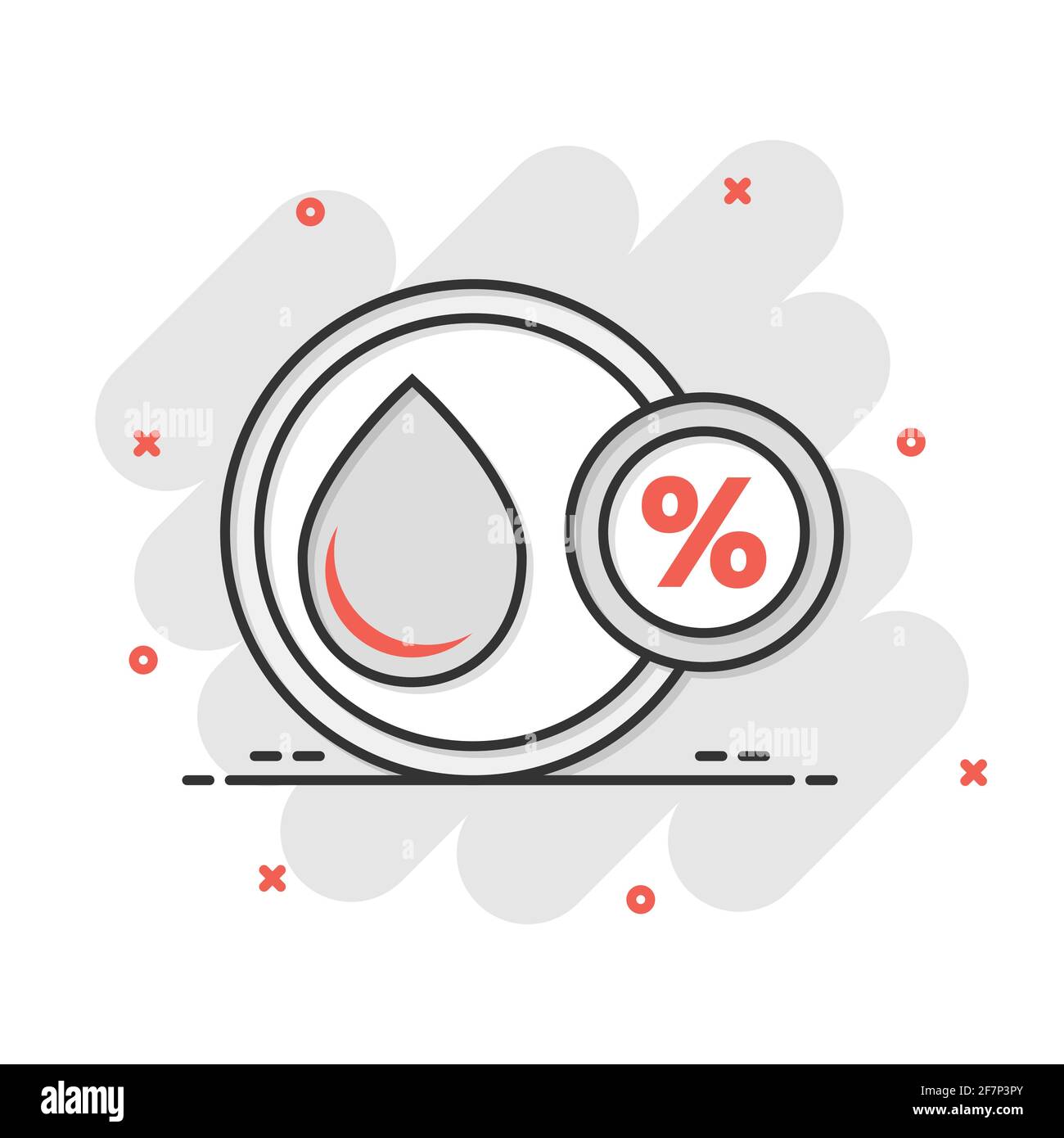 Humidity icon in comic style. Climate vector cartoon illustration on ...
