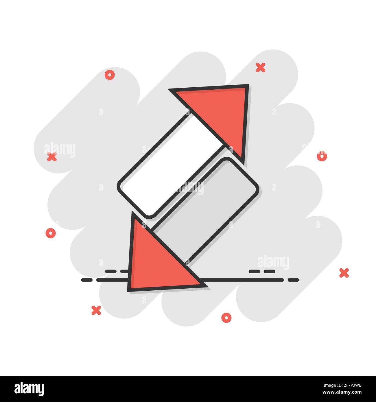 Reverse arrow sign icon in comic style. Refresh vector cartoon ...