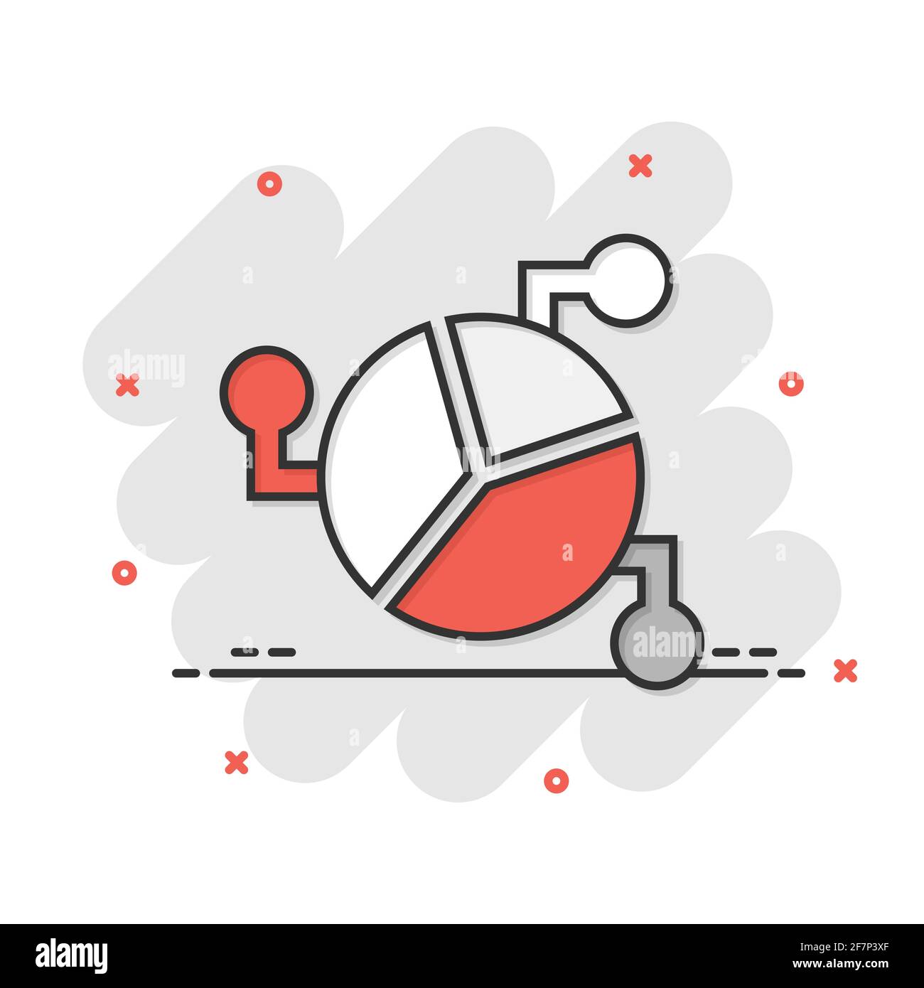 Chart icon in comic style. Diagram vector cartoon illustration on white ...