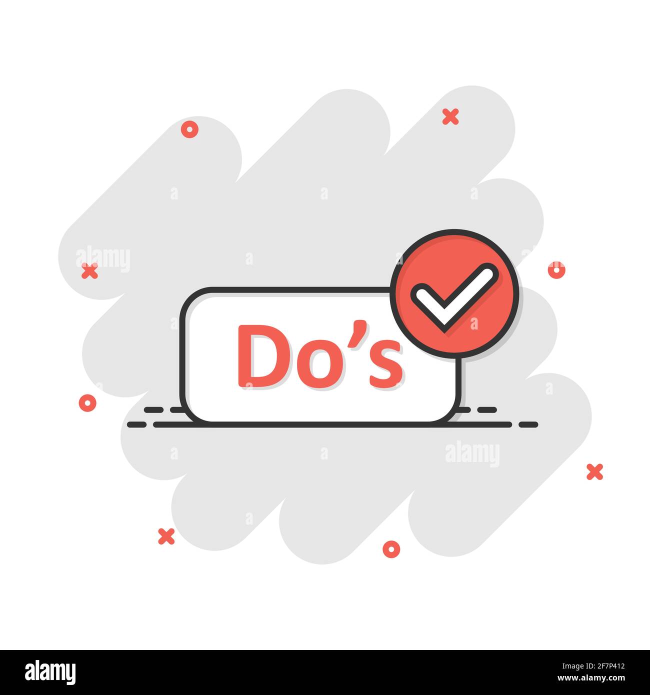 Do's sign icon in comic style. Like vector cartoon illustration. Yes ...
