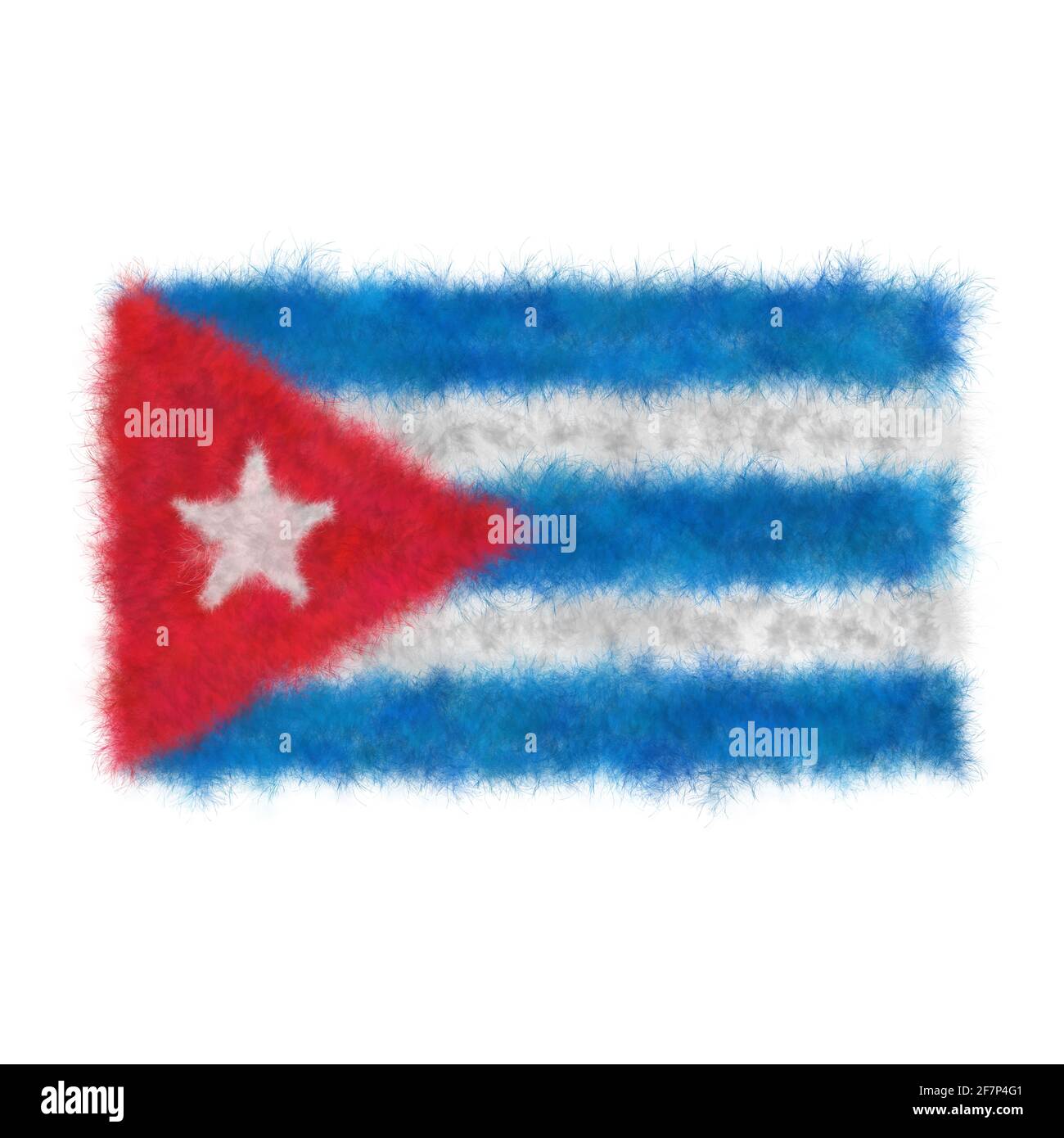 3D Illustration of Realistic Cuba flag in Felt Fabric Stock Photo - Alamy
