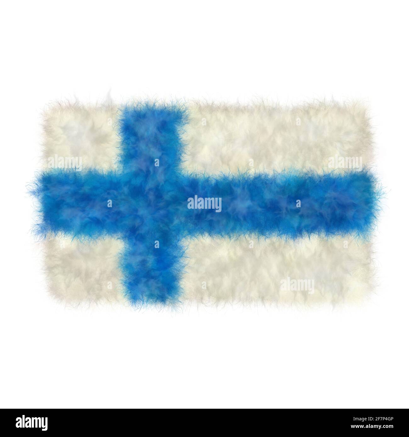 3D Illustration of Realistic Finland flag in Felt Fabric Stock Photo ...