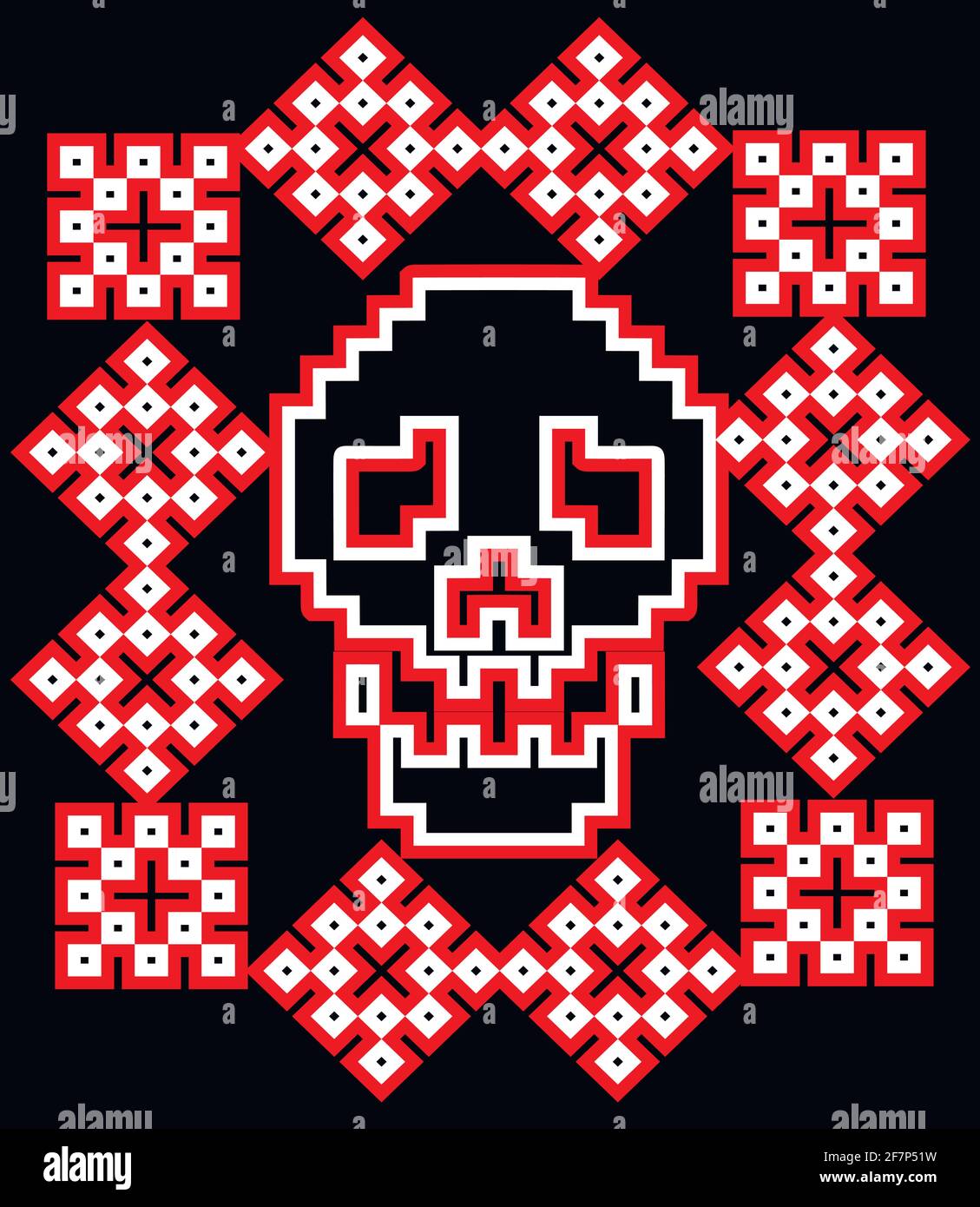 Digital, pixel skull, vintage design t shirts Stock Vector Image & Art ...