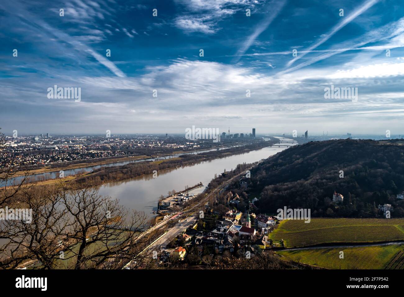 City Of Vienna With Suburbs And River Danube In Austria Stock Photo - Alamy