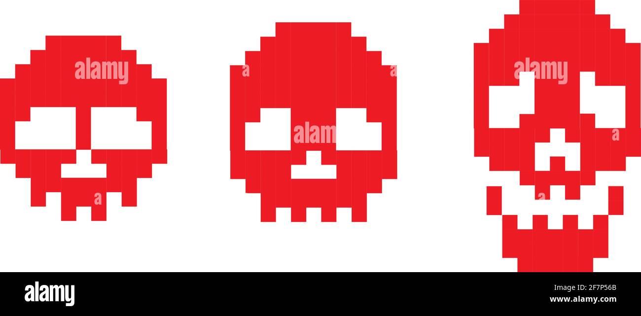 Digital, pixel skull, vintage design t shirts Stock Vector Image & Art ...