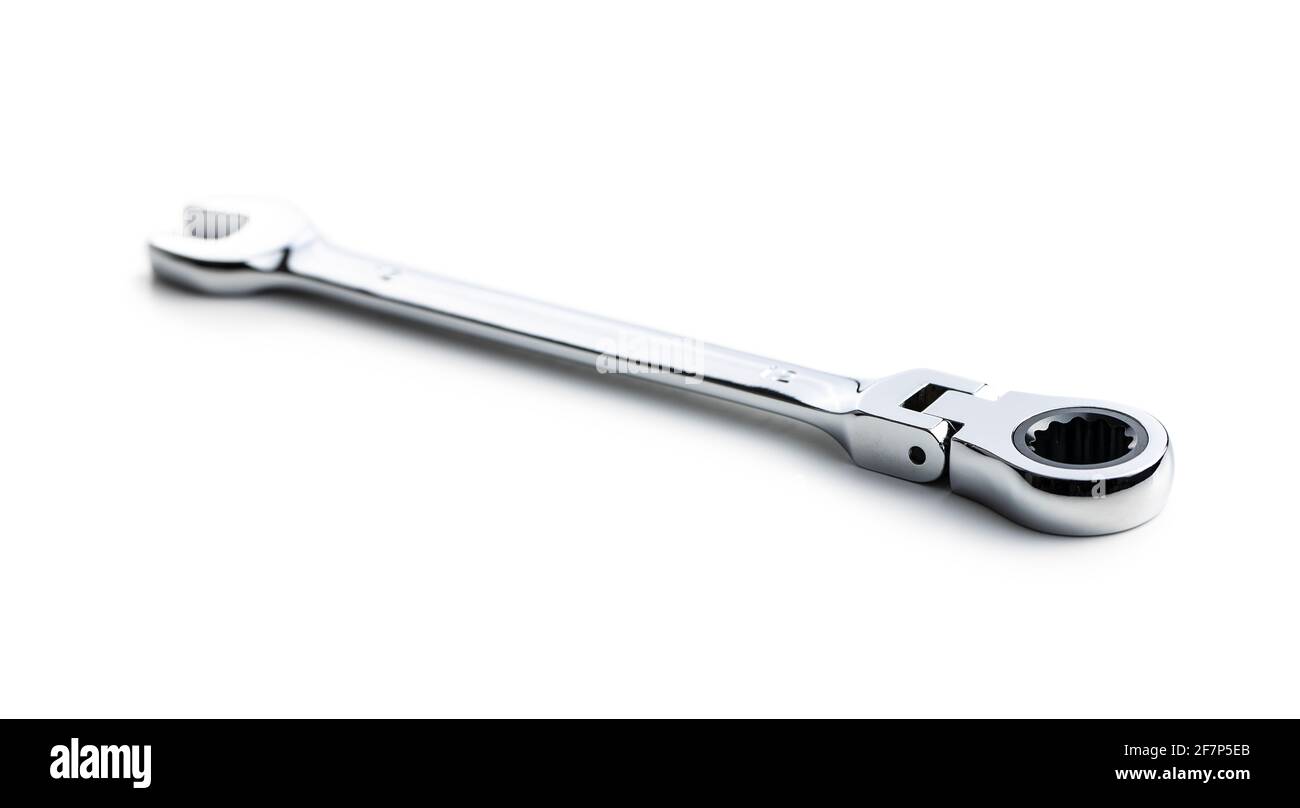 Professional silver ratchet wrench Cut Out Stock Images & Pictures - Alamy