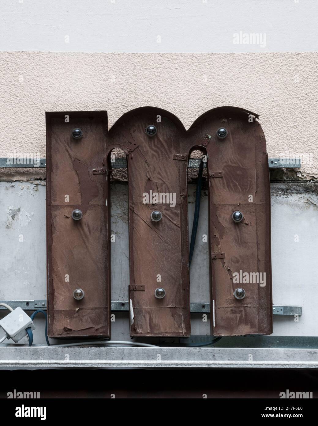 Rusty metal letter m Stock Photo - Alamy