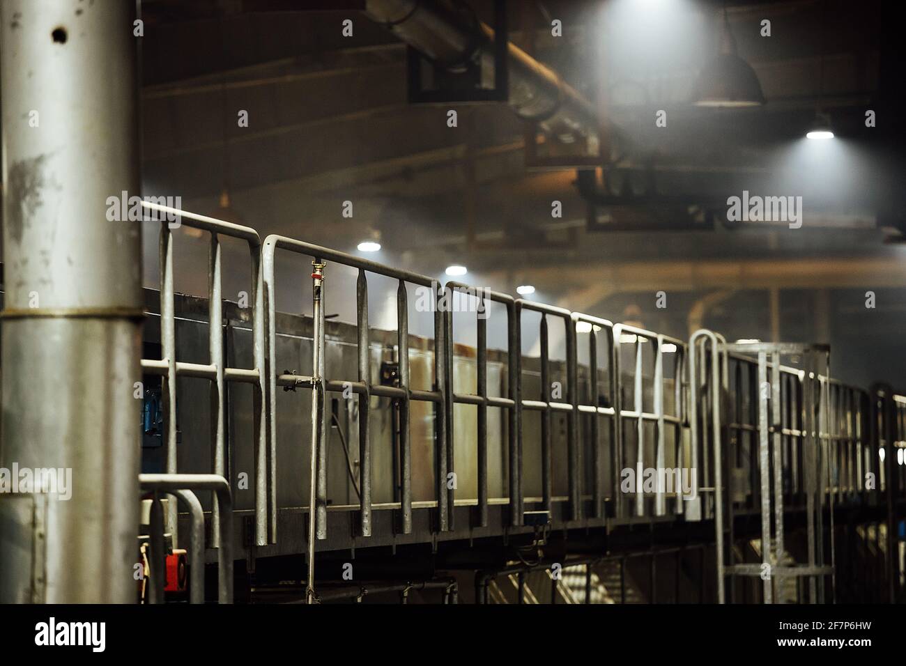 railing of the factory shop. fences for the safety of employees at work ...