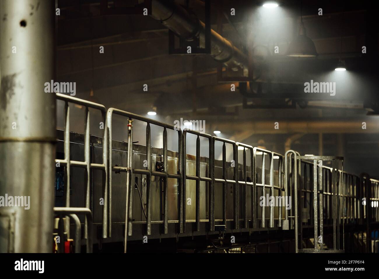 railing of the factory shop. fences for the safety of employees at work ...
