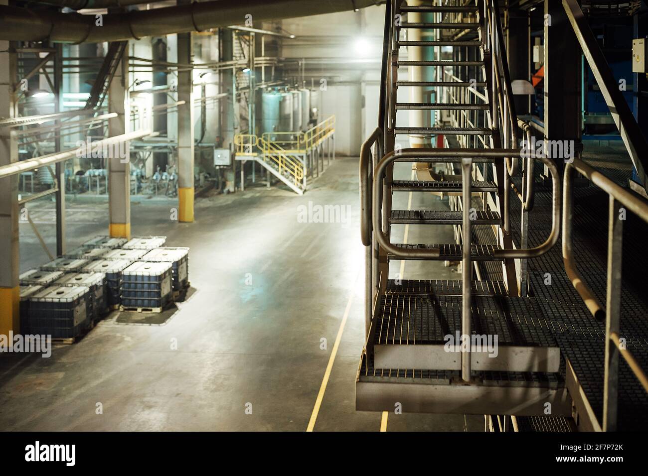railing of the factory shop. fences for the safety of employees at work ...