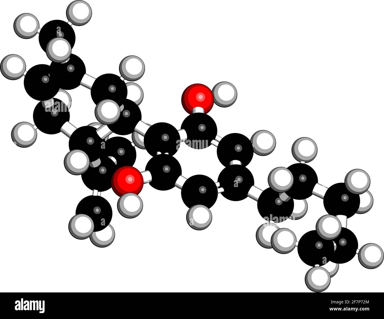 Cannabidiol (CBD) cannabis molecule. Has antipsychotic effects. 3D ...