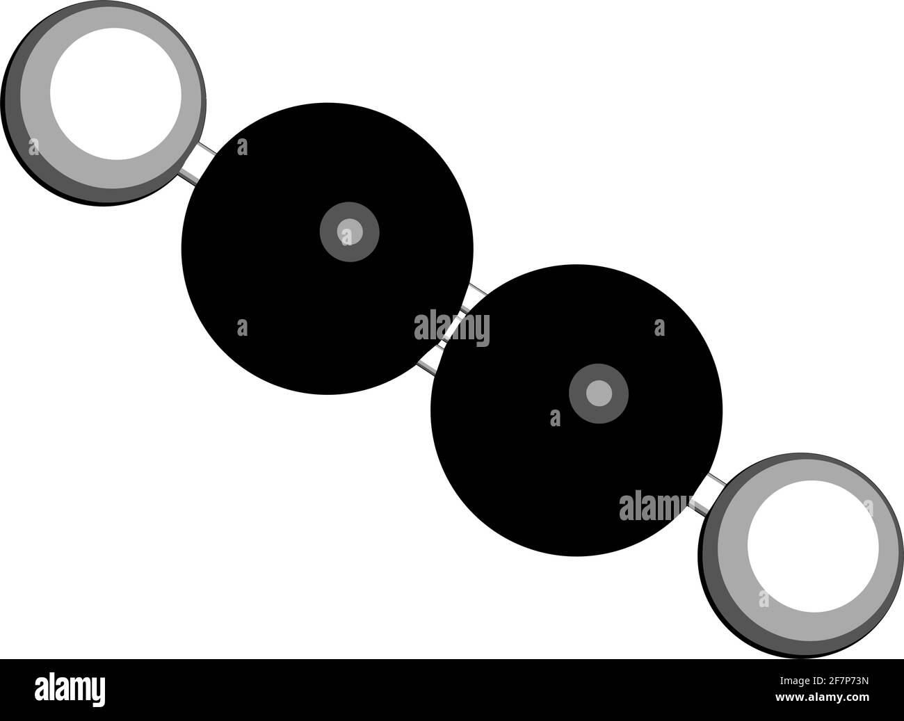 Acetylene (ethyne) molecule. Used in oxy-acetylene welding. 3D ...