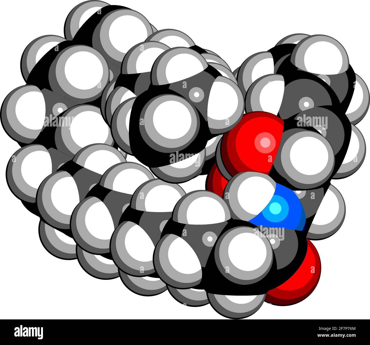Ceramide cell membrane lipid molecule. 3D rendering. Atoms are ...