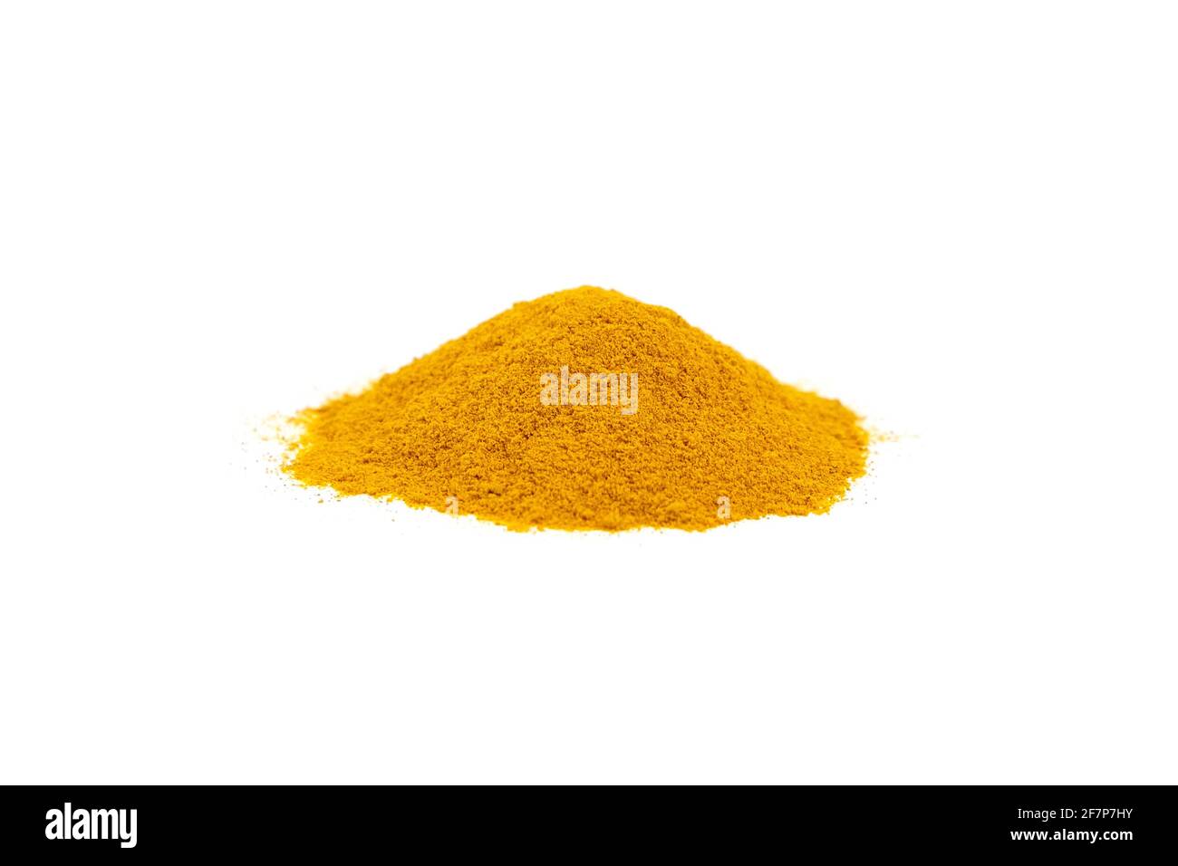 Turmeric powder isolated on white background. Heap of curcuma powder ...