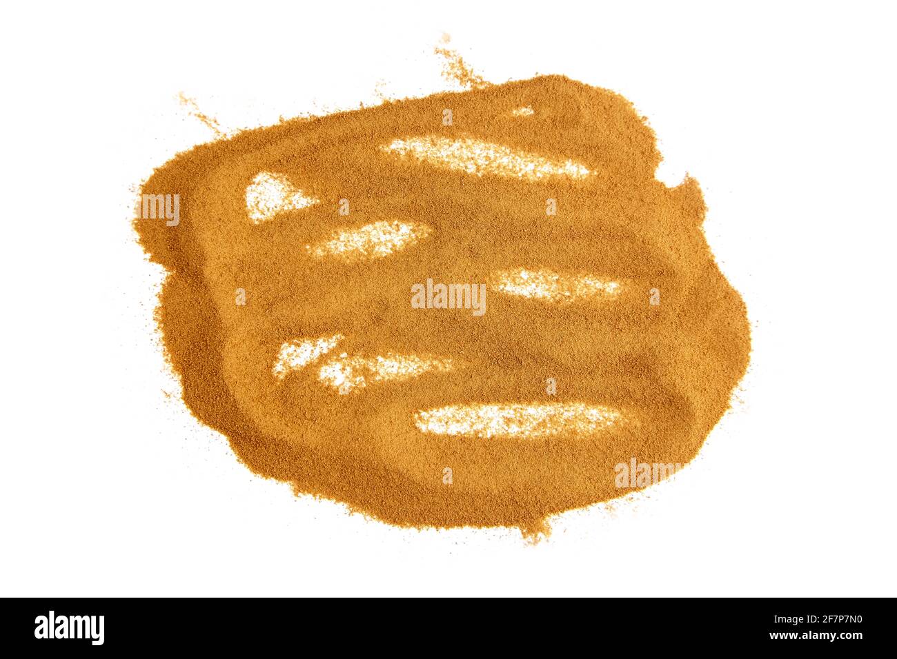 Chicory root powder isolated on white background, top view. Roasted ...