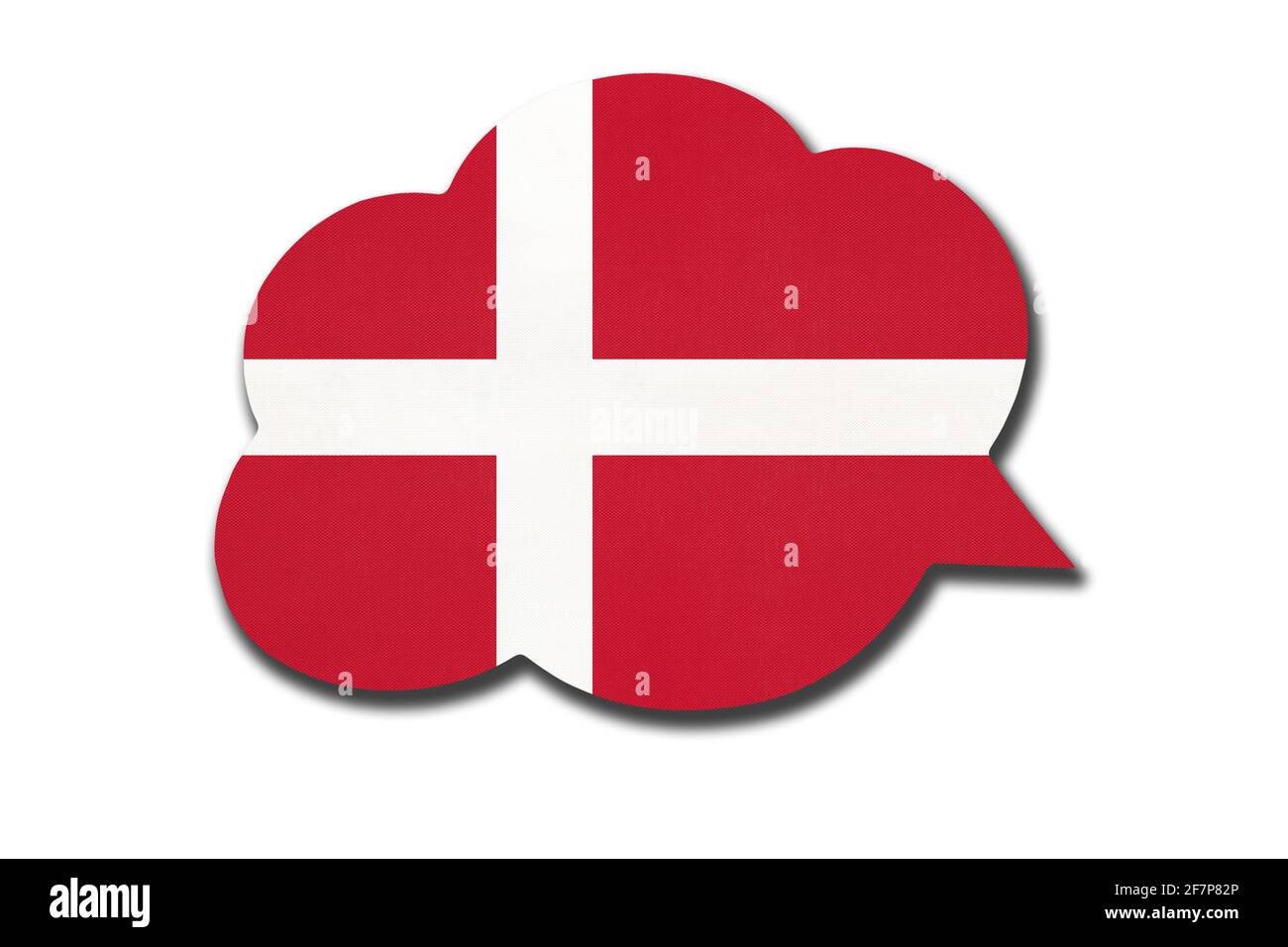 3d speech bubble with Denmark national flag isolated on white ...