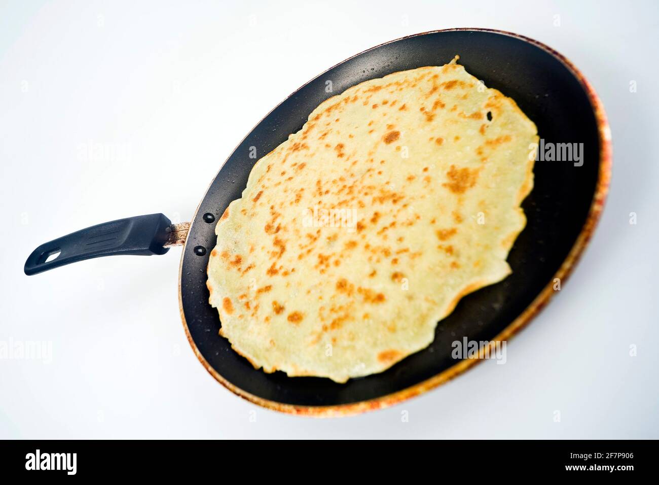 pancake in a pan Stock Photo - Alamy