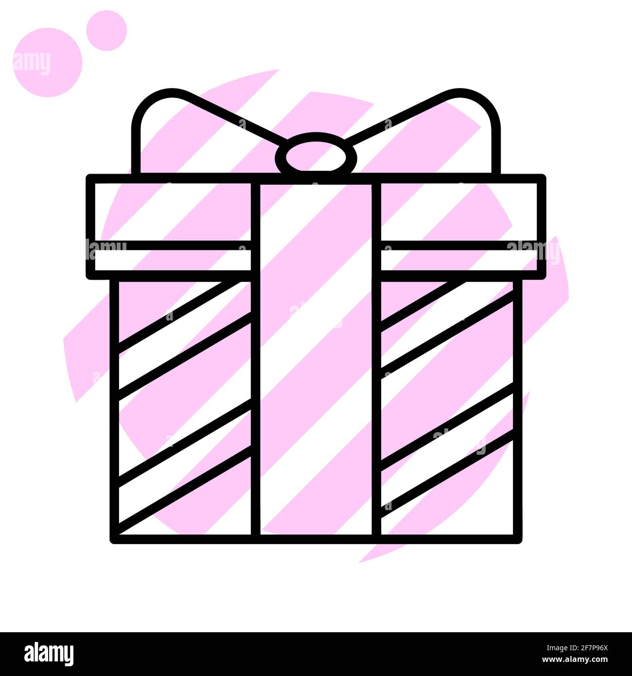 Square Gift box icon. Parcel with ribbon bow. simple flat illustration ...