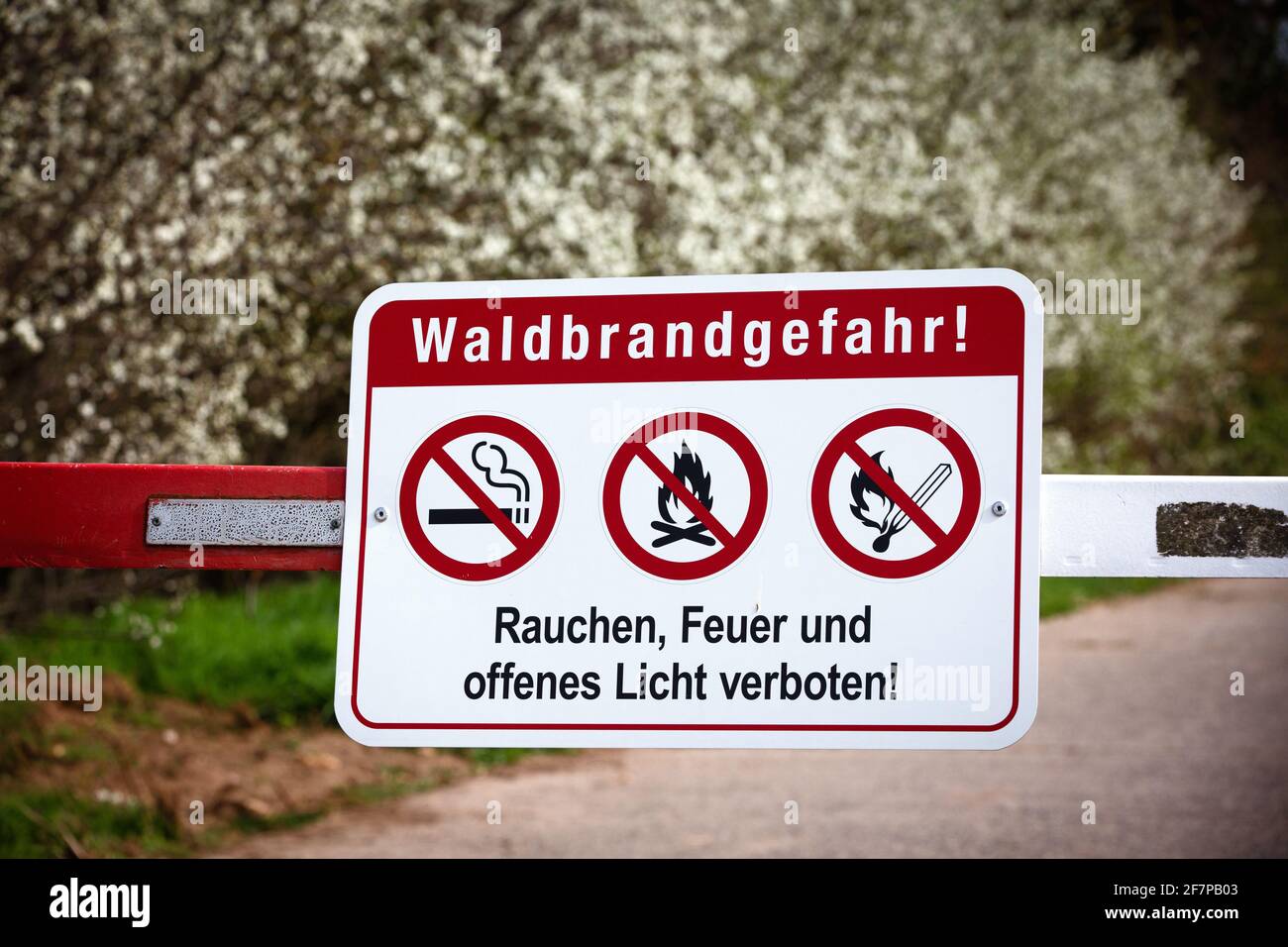 Forest Fire Danger, Warning Sign At Entrance To Forest Area Warns Of ...