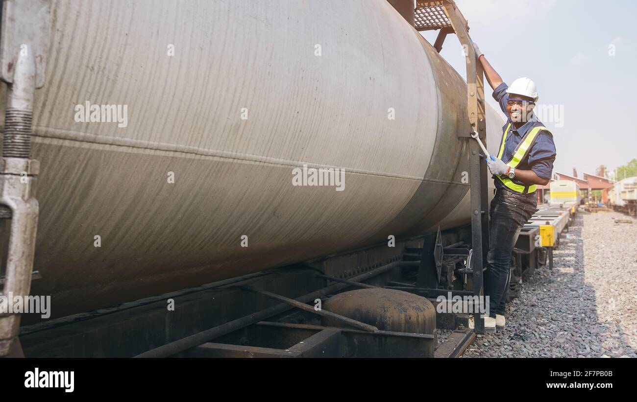 African american train engineer hi-res stock photography and images - Alamy