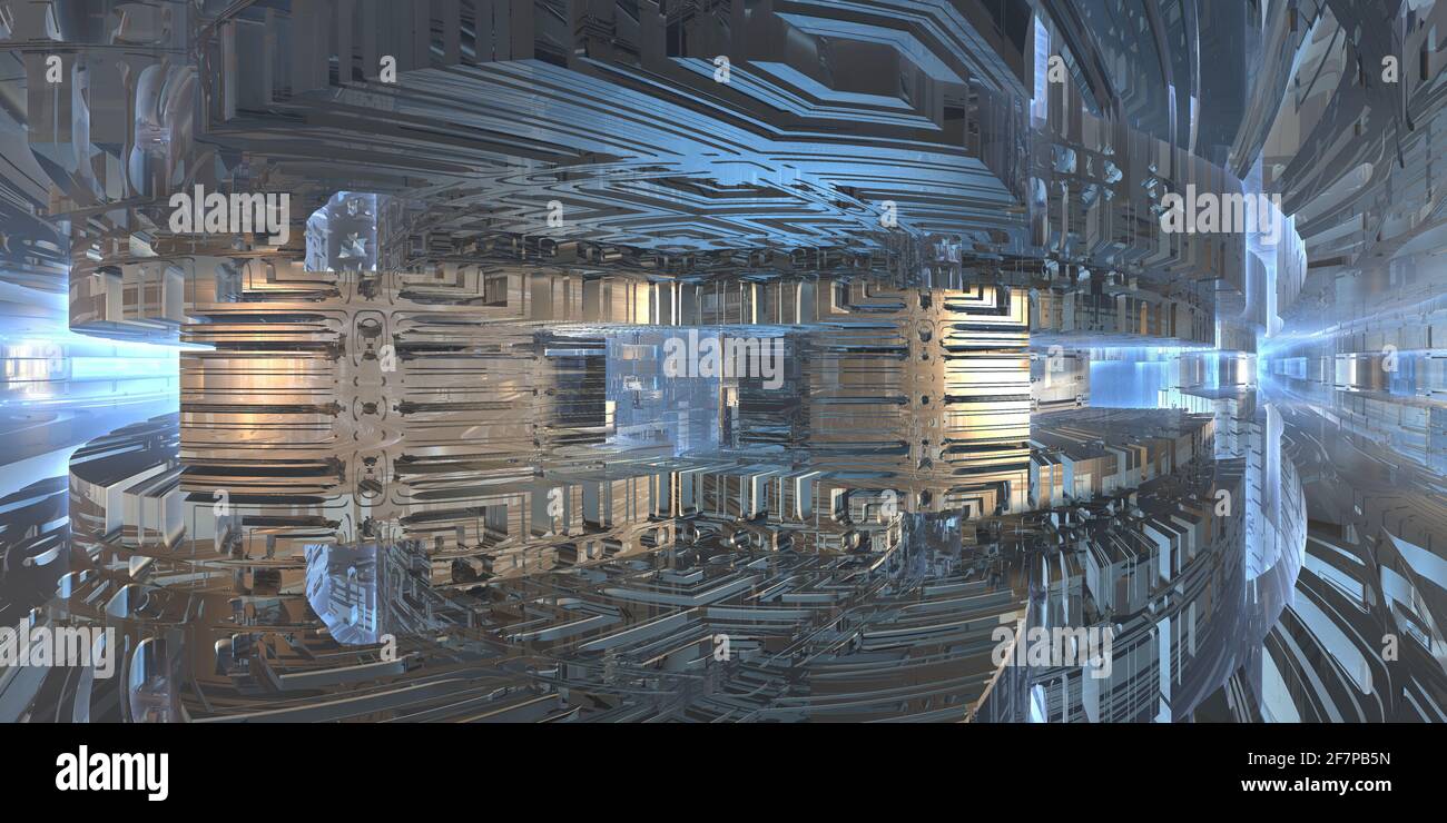 Picture of three-dimensional spaceship fractals in motion Stock Photo ...