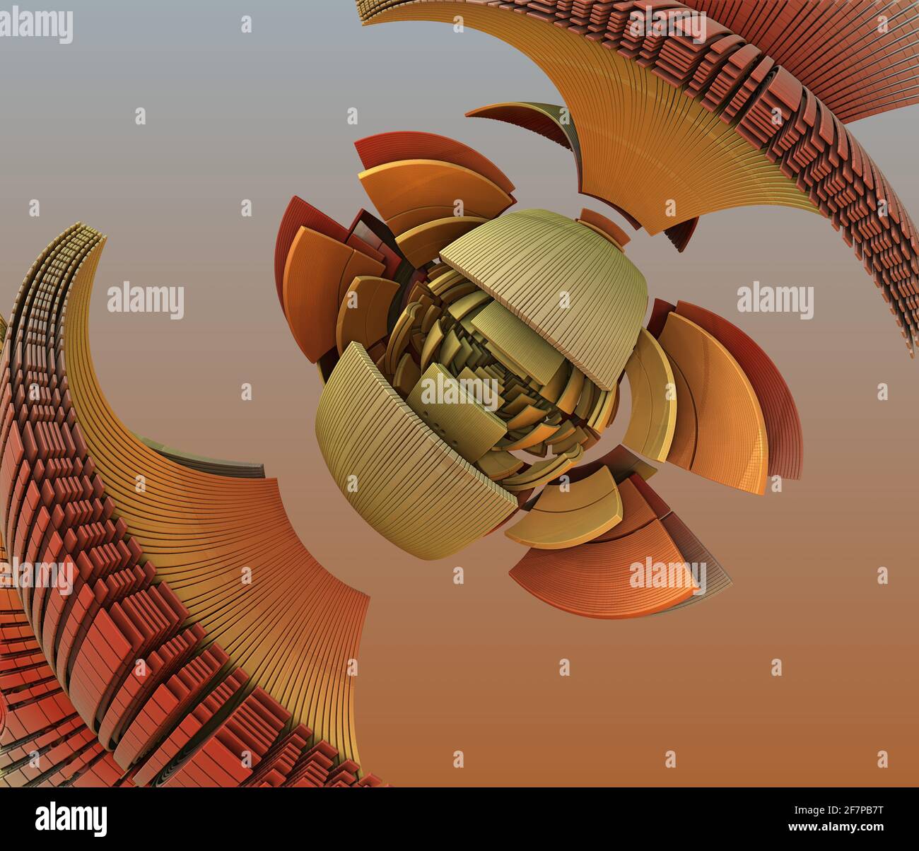 Picture of three-dimensional spaceship fractals in motion Stock Photo ...