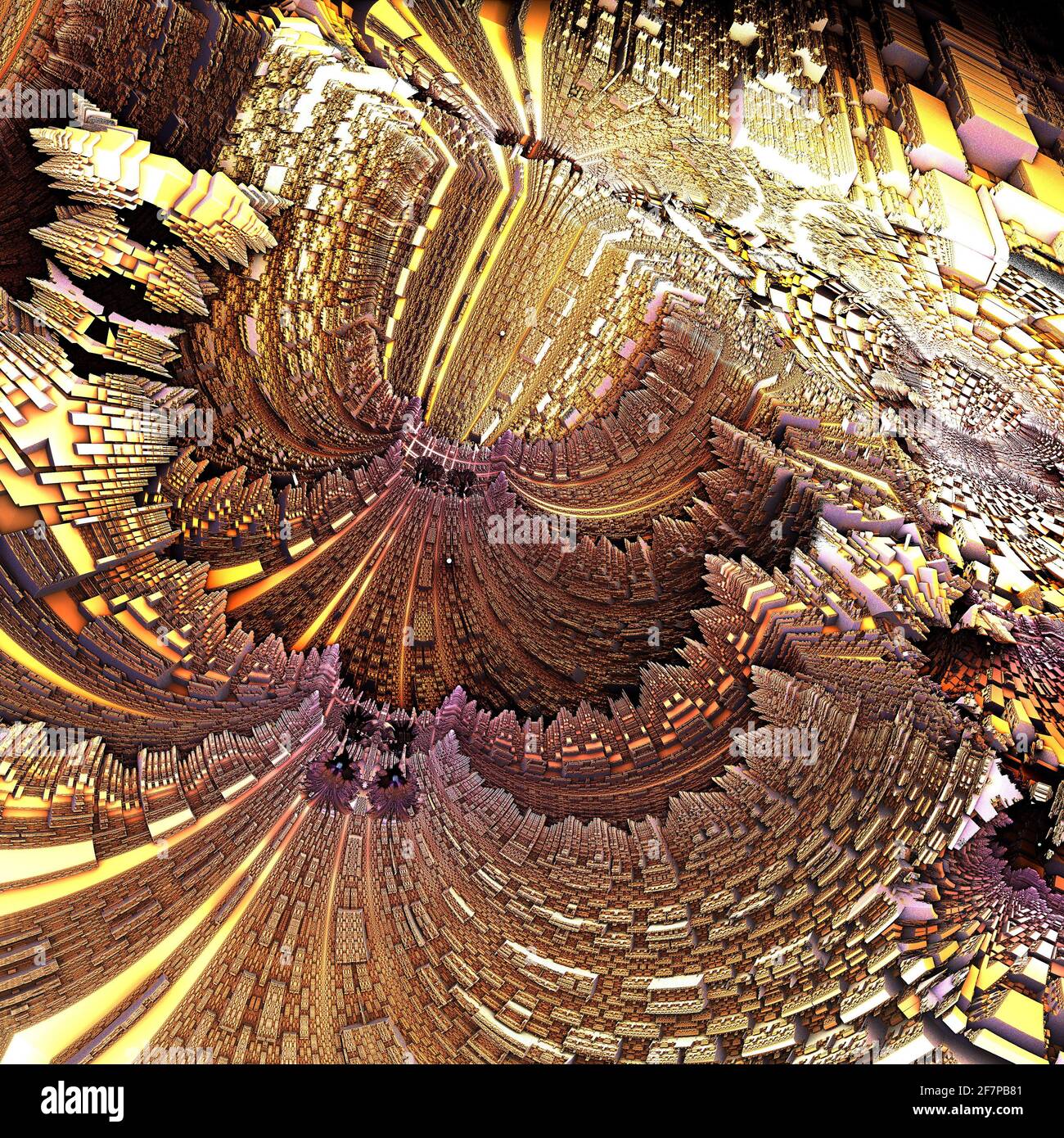 Picture of three-dimensional spaceship fractals in motion Stock Photo ...