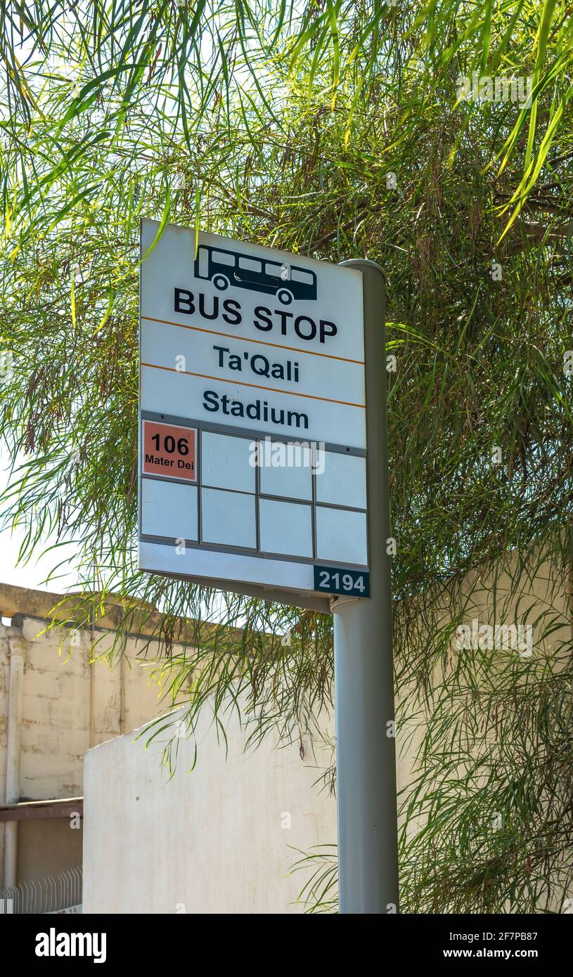 Malta, Ta Qali: Malta Public Transport bus stop sign Stock Photo - Alamy