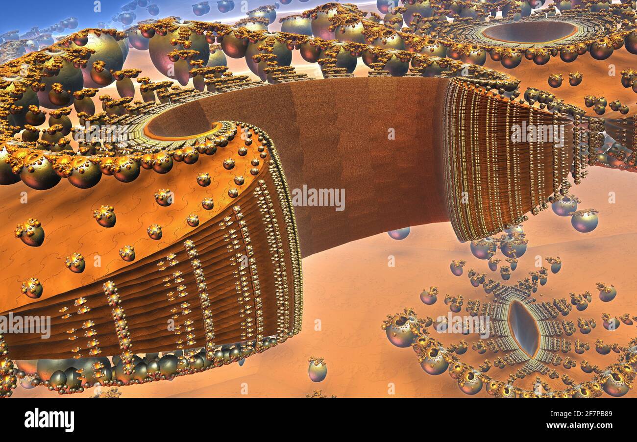 Picture of three-dimensional spaceship fractals in motion Stock Photo ...