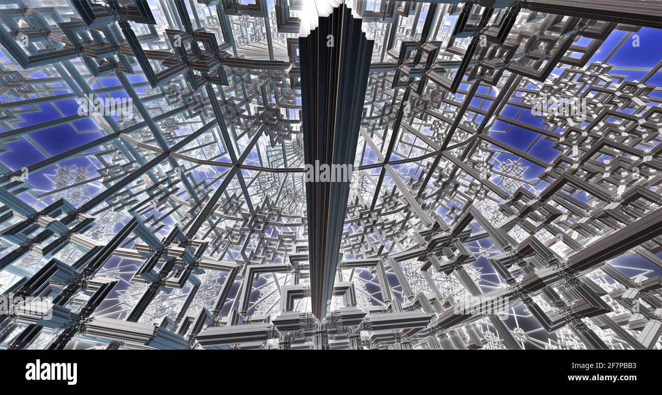 Picture of three-dimensional spaceship fractals in motion Stock Photo ...