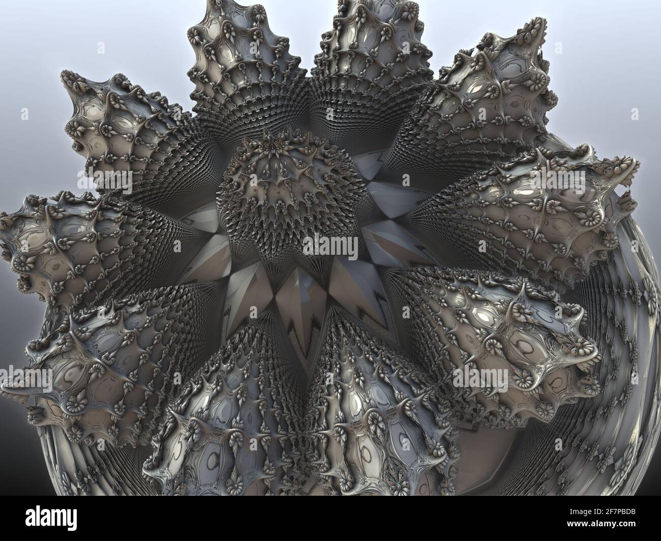 Picture of three-dimensional spaceship fractals in motion Stock Photo ...