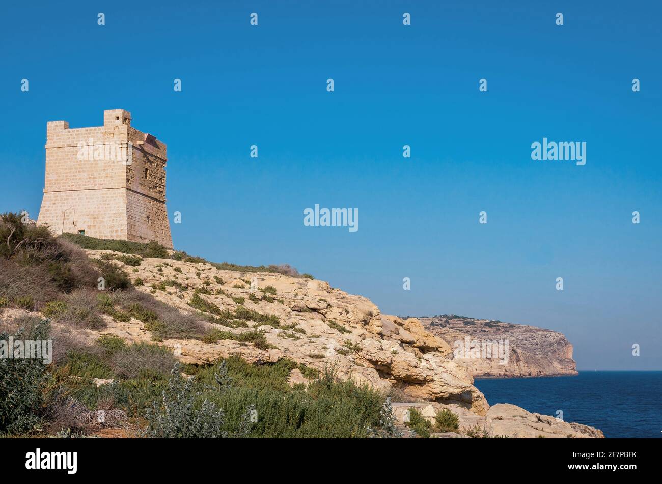 Malta, Wied iz-Zurrieq: Ta’ Xutu Tower, also known as it Torri ta Xutu ...