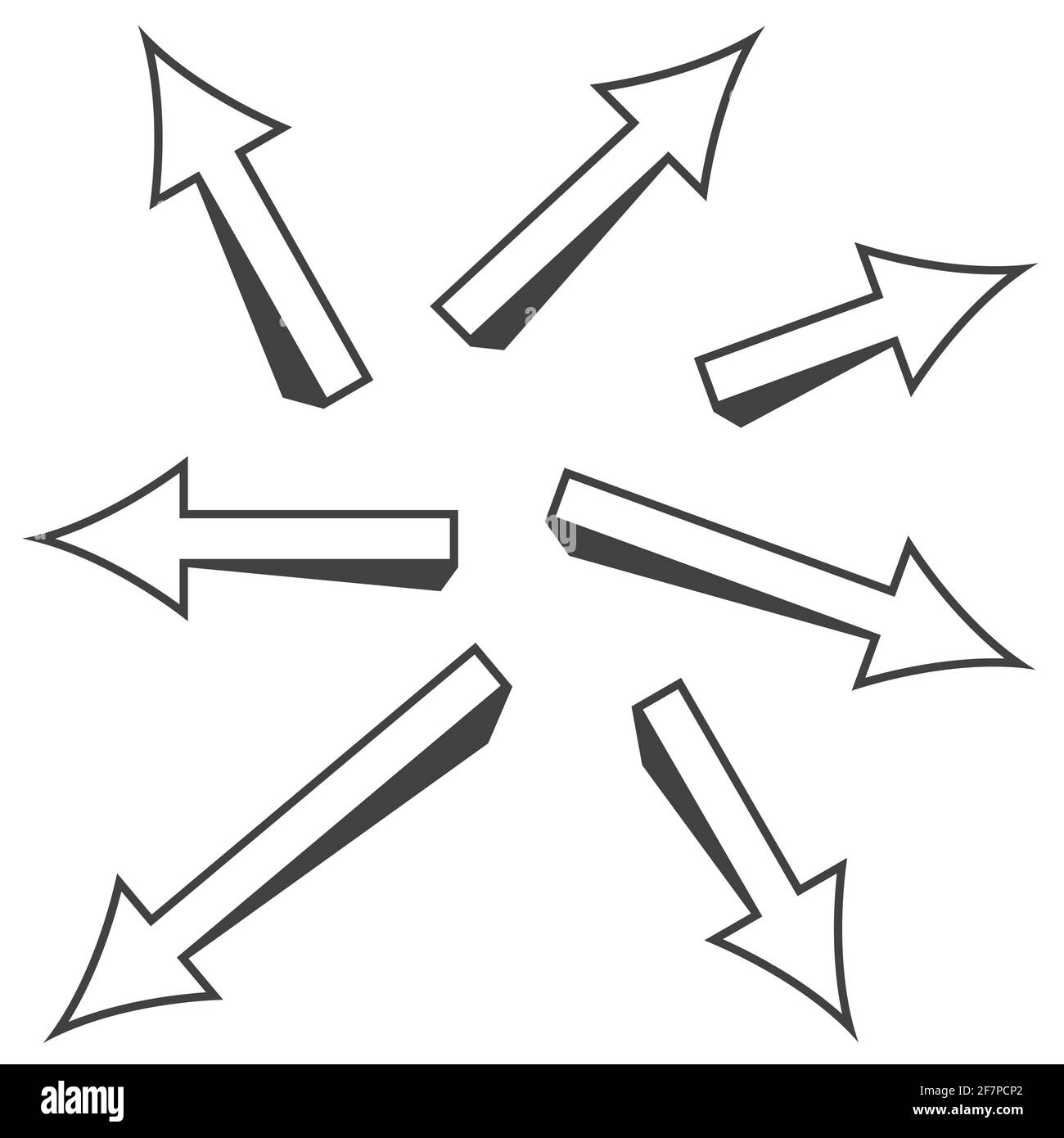 sharp arrows with black shadow sign set Stock Vector Image & Art - Alamy