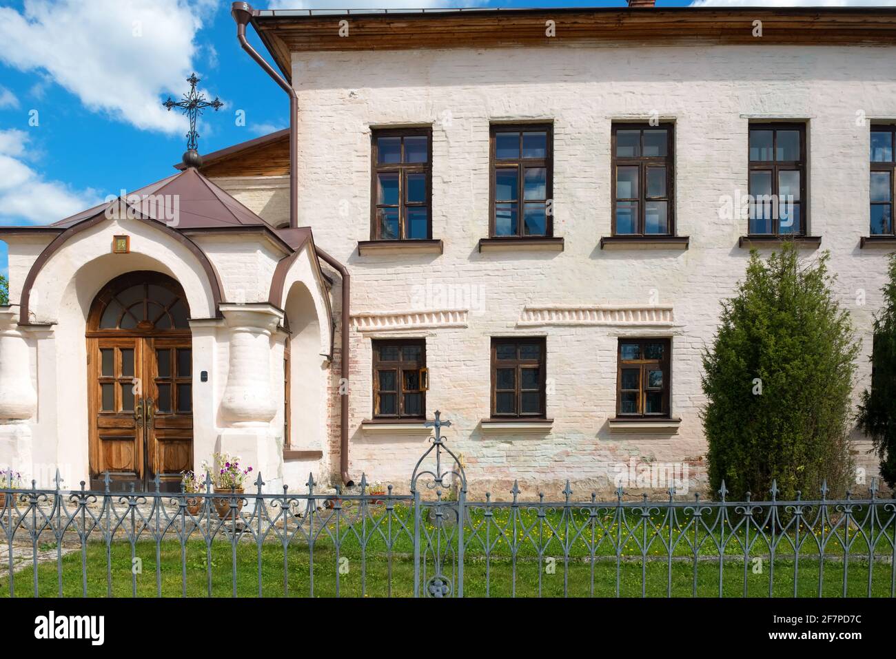 View of the stone two-story abbot building (1530s) with a fraternal ...