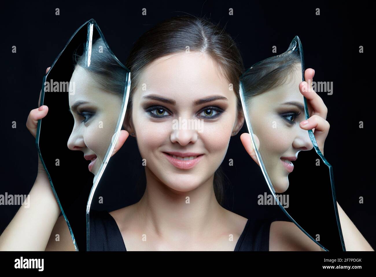 Girl With A Shard Of The Mirror Female With Mirror Shard In Hand