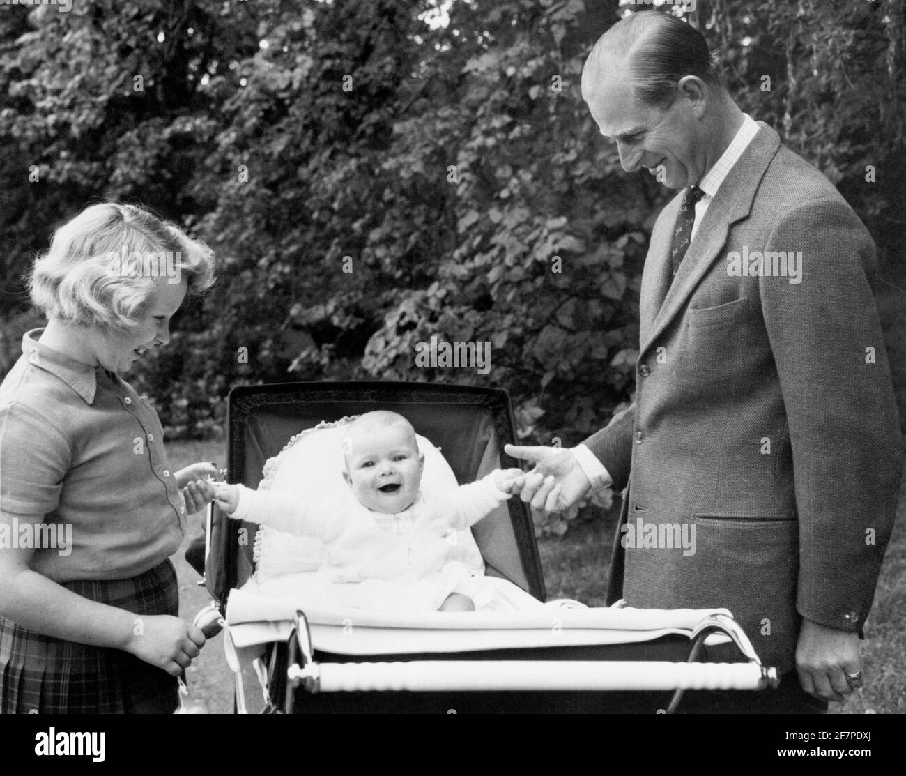 File photo dated 08/09/60 of The Duke of Edinburgh with Princess Anne ...