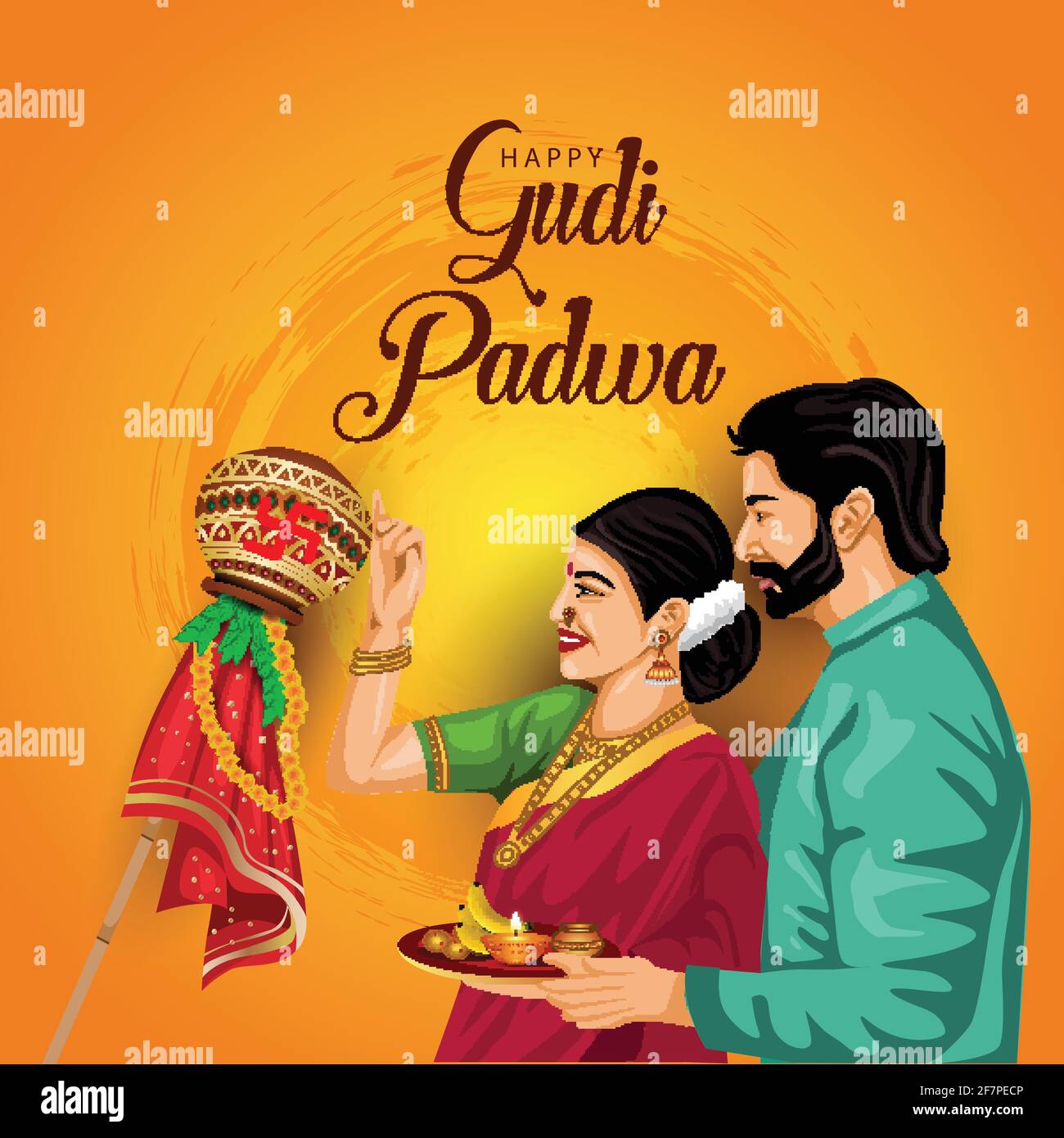 Gudi Padwa Celebration Drawing