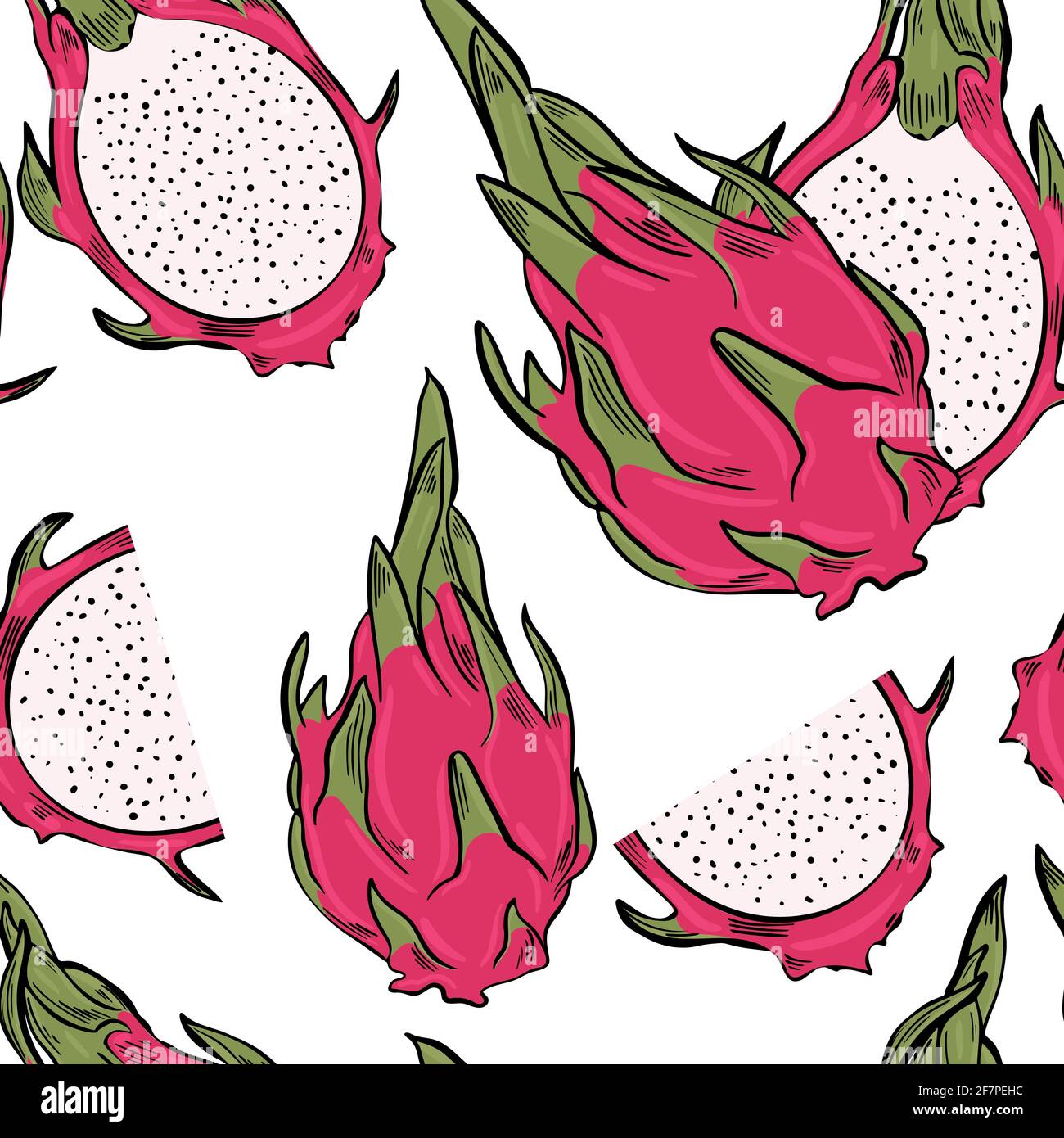 Whole red dragon fruits Stock Vector Images - Alamy